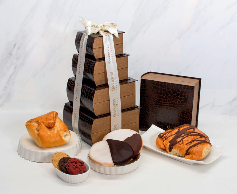 Hanukkah 4 Tier Grand Indulgence Signature Brown Speckled Bakery Tower ...