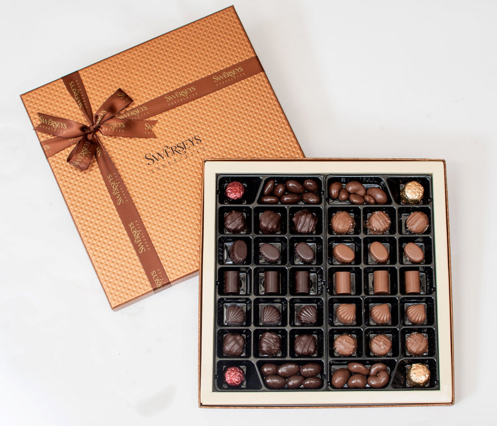Swerseys Deluxe Copper Chocolate Gift Box – Gourmet Kosher Gift Baskets